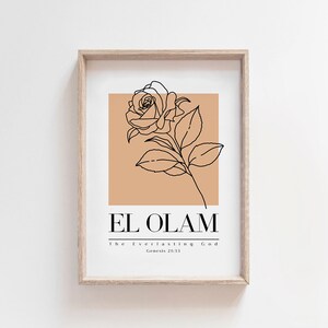 El Olam Downloadable Art, Genesis 21:33, Hebrew Names of God Printable ...