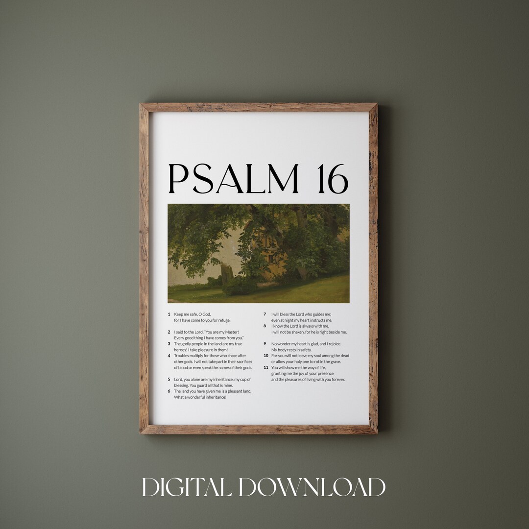 Psalm 16 Vintage Bible Verse Wall Art (digital Download) - Etsy