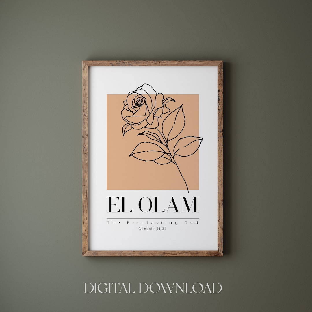 El Olam Downloadable Art, Genesis 21:33, Hebrew Names of God Printable ...