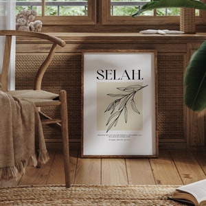 Selah Bible Verse Printable, Selah HEBREW Definition Wall Art ...