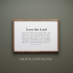 Love the Lord Your God With All Your Heart Printable, Deuteronomy 6 ...