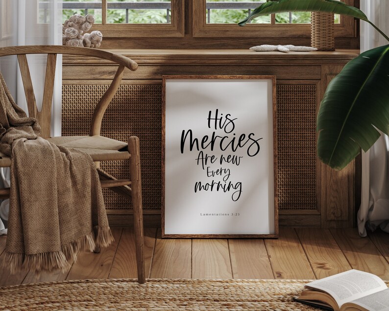Lamentations 3:23, His Mercies Are New Printable, Christian Wall Art ...