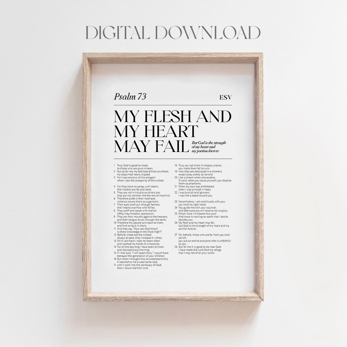 Psalm 73 Bible Verse Poster, Christian Wall Art (digital Download) - Etsy