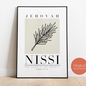 Jehovah Nissi Printable, Exodus 17:8-16, Minimalist Bible Verse Wall ...
