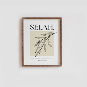 Selah Bible Verse Printable, Selah HEBREW Definition Wall Art ...