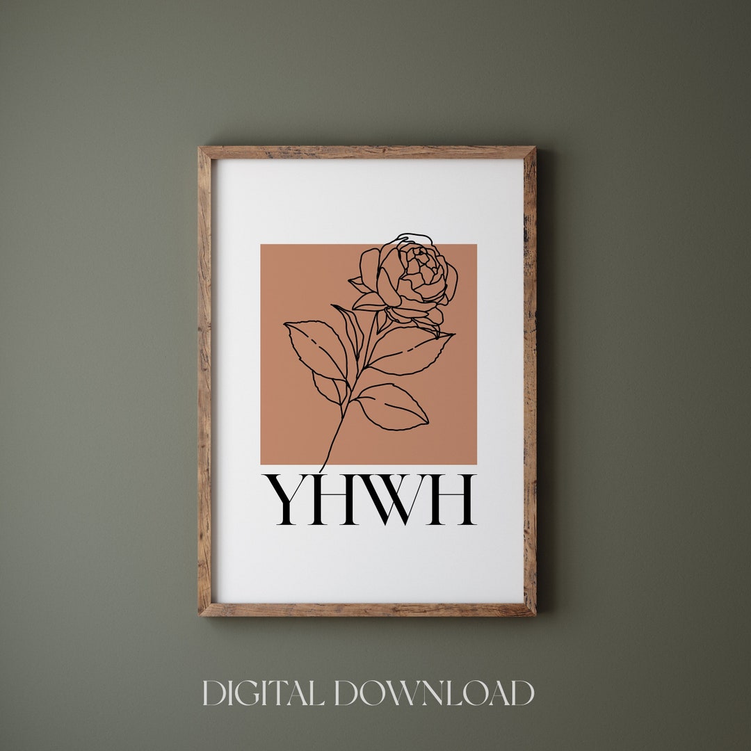 YHWH Printable Art, Christian Poster Downloadable, Hebrew Names of God ...