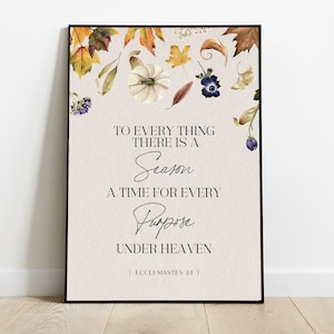 Ecclesiastes 3:1 Digital Wall Art Print, A Time for Everything, Fall ...