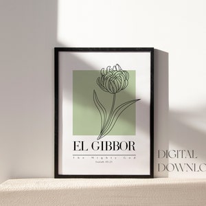 El Gibbor Downloadable Art, Isaiah 10:21, Hebrew Names of God Printable ...