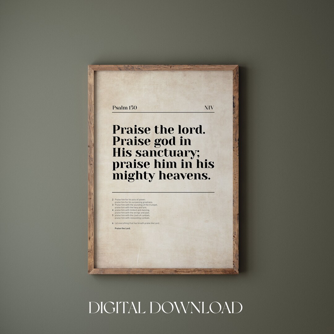 Psalm 150 Praise the Lord Downloadable Poster, Christian Wall Art ...