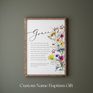 Personalized Baptism Print: Baby Girl Floral Sign (digital Download) - Etsy