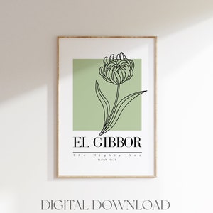 El Gibbor Downloadable Art, Isaiah 10:21, Hebrew Names of God Printable ...