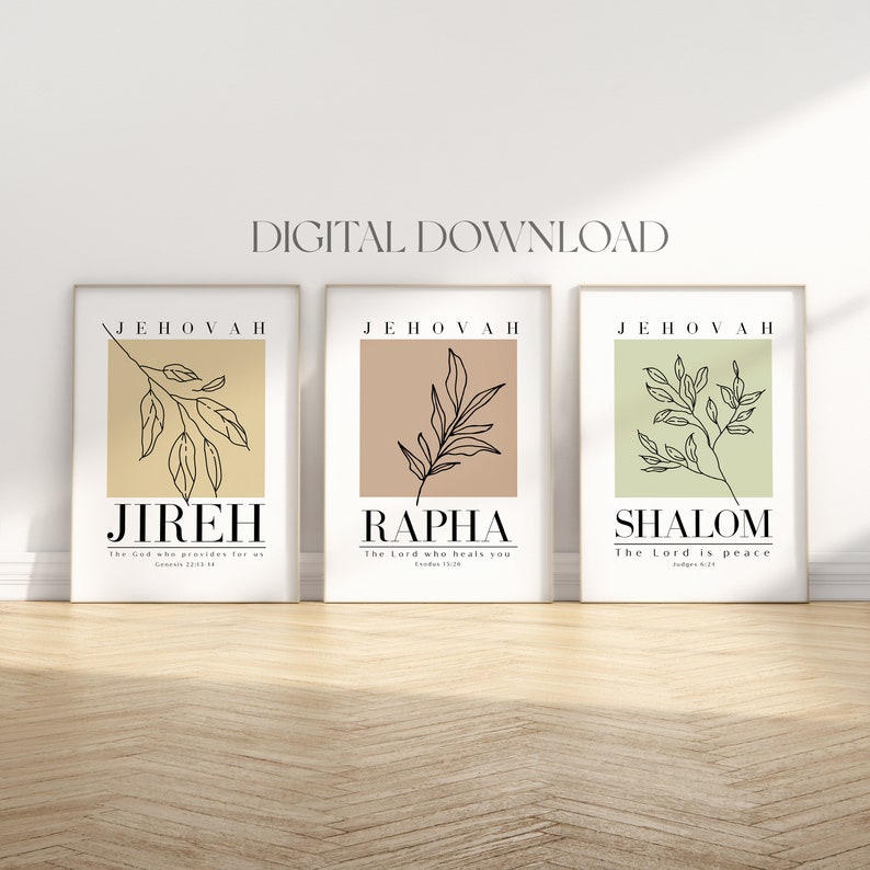 Hebrew Names of God Art Prints, Set of 15 (digital Download) - Etsy