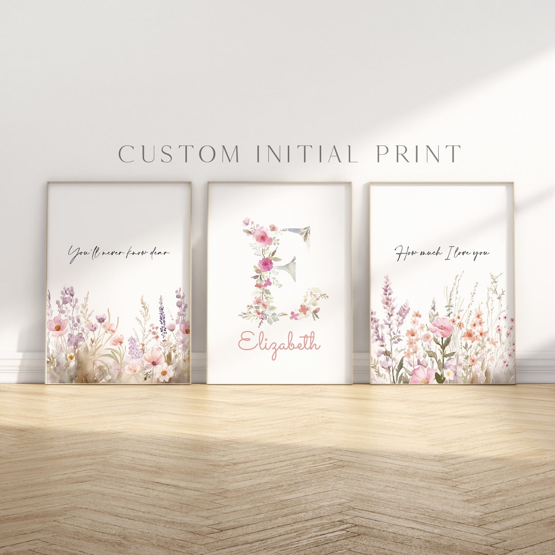 Custom Baby Initial Printable, You'll Never Know Dear How Much I Love ...