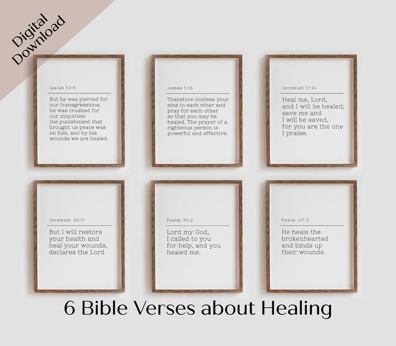 Bible Verses About Healing Prints Set of 6 Digital Prints - Etsy