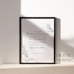 Jeremiah 29:11 for I Know the Plans I Have for You Downloadable Poster ...