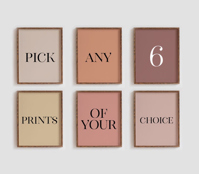 Pick Any 6 Prints Pick Your Own 6 Prints Wall Bundle Sale - Etsy