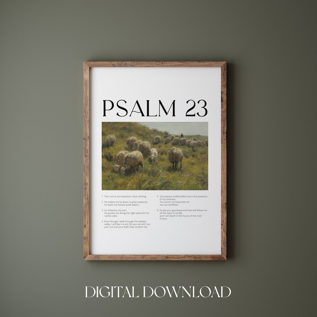 Psalm 23 Vintage Christian Wall Art (digital Download) - Etsy