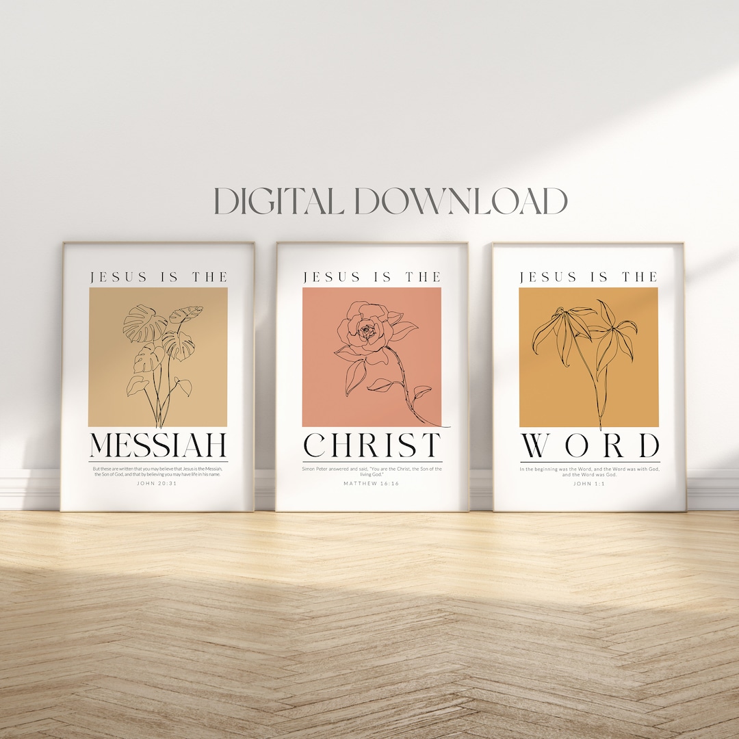 Names of Jesus Set of 3 Downloadable Poster, Jesus Christ Messiah Word ...