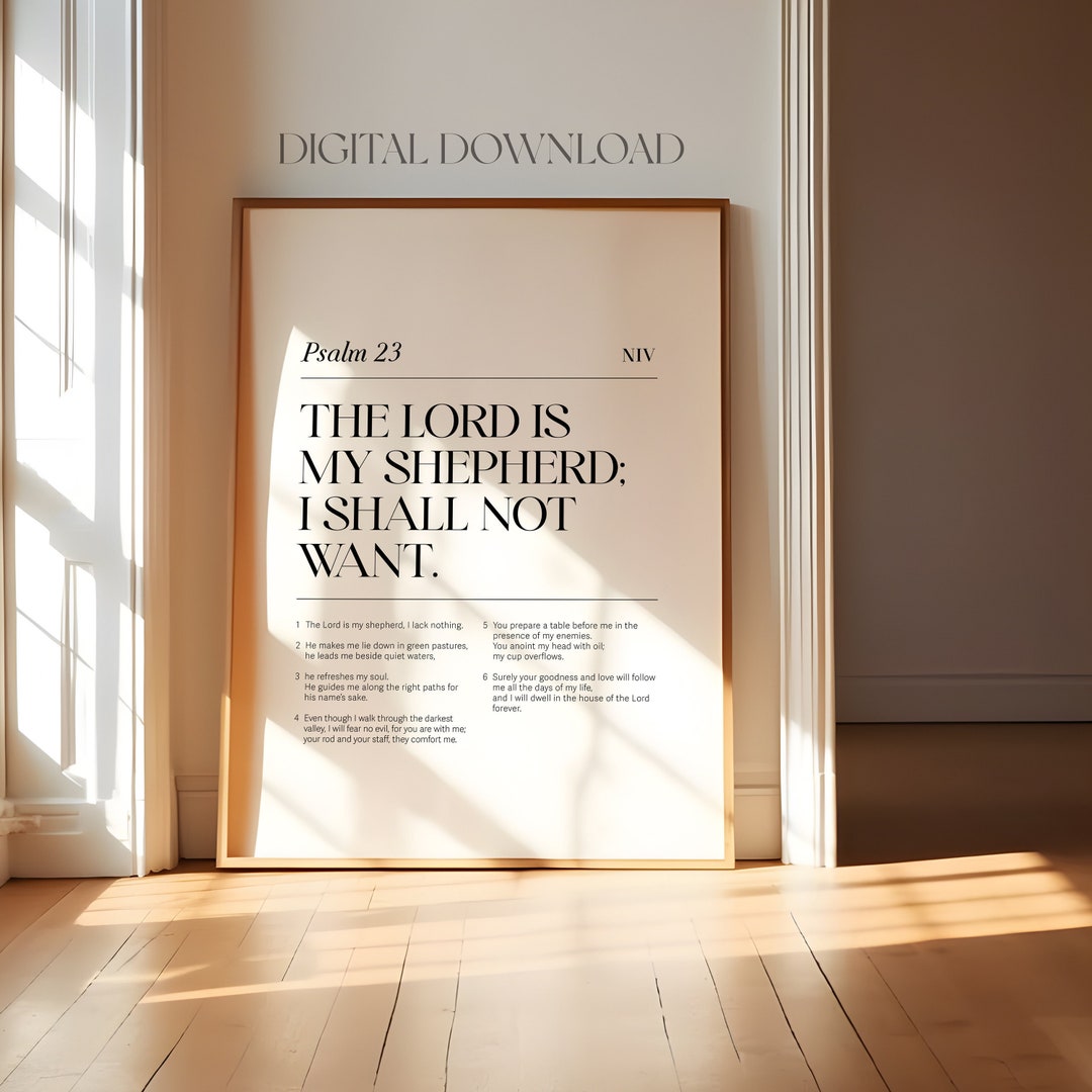 Psalm 23 the Lord is My Shepherd Printable, Bible Chapter Poster, Bible ...