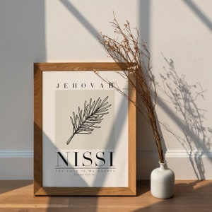 Jehovah Nissi Printable, Exodus 17:8-16, Minimalist Bible Verse Wall ...