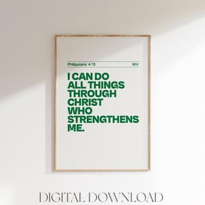 Philippians 4:13 I Can Do All Things Through Christ Printable, Modern ...