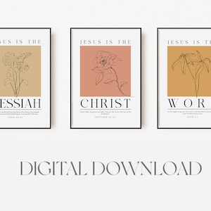 Names of Jesus Set of 3 Downloadable Poster, Jesus Christ Messiah Word ...