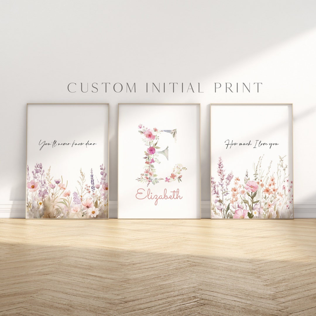 Custom Baby Initial Printable, You'll Never Know Dear How Much I Love ...