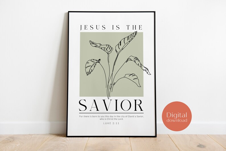 Jesus is the Savior Print, Luke 2:11, Christian Wall Art (digital ...