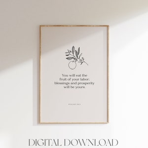 Psalms 128:2 Downloadable Wall Print, Fruit of Your Labor Printable ...