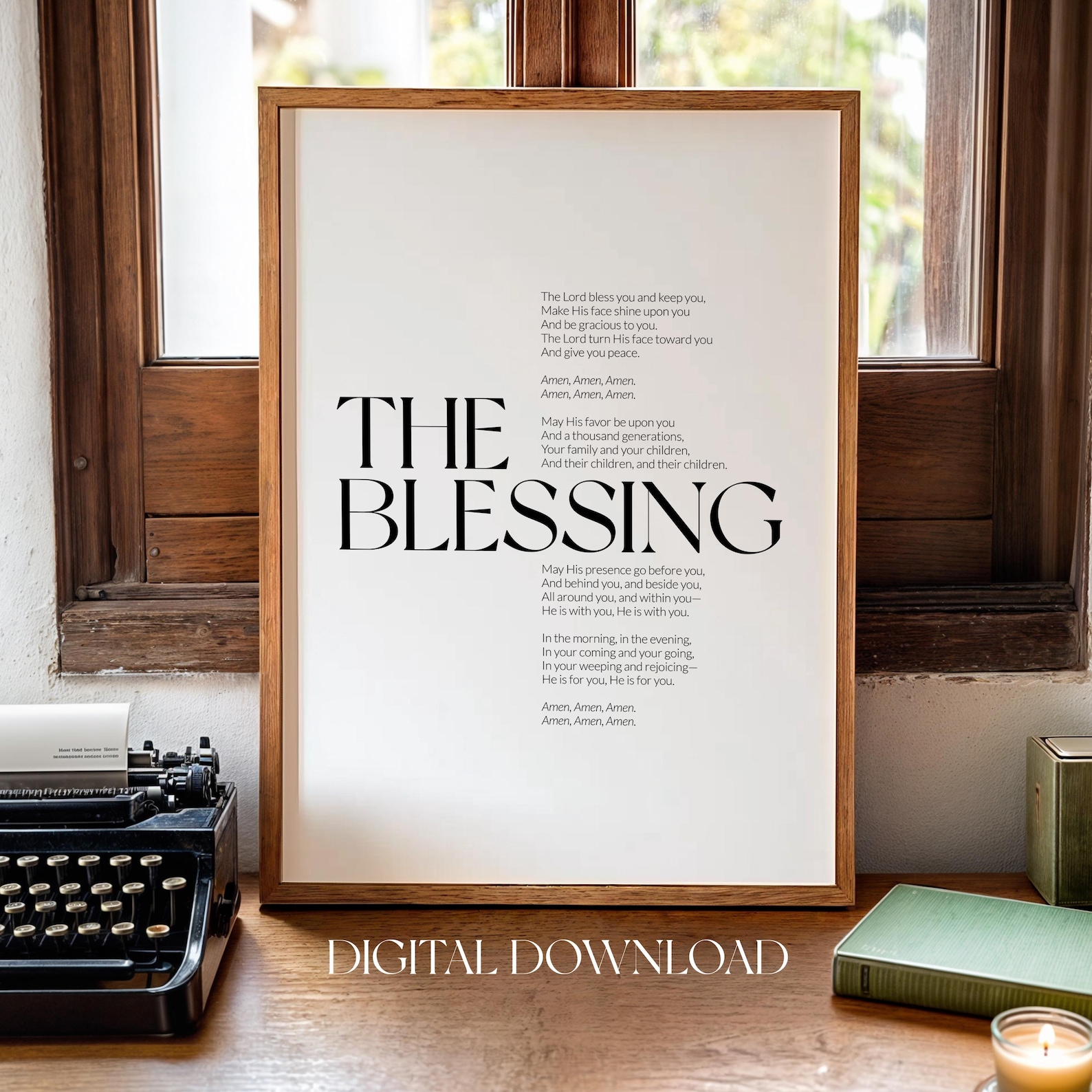 The Blessing Song Lyric Printable, Bible Verse Wall Art, Christian Wall ...