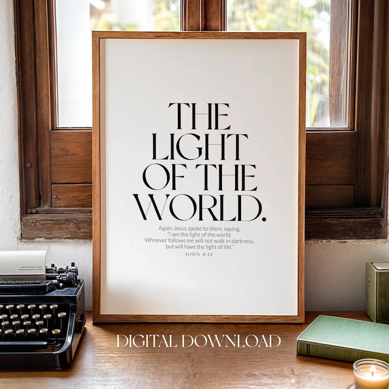 John 8:12 Bible Verse Print, Christian Wall Art (digital Download) - Etsy