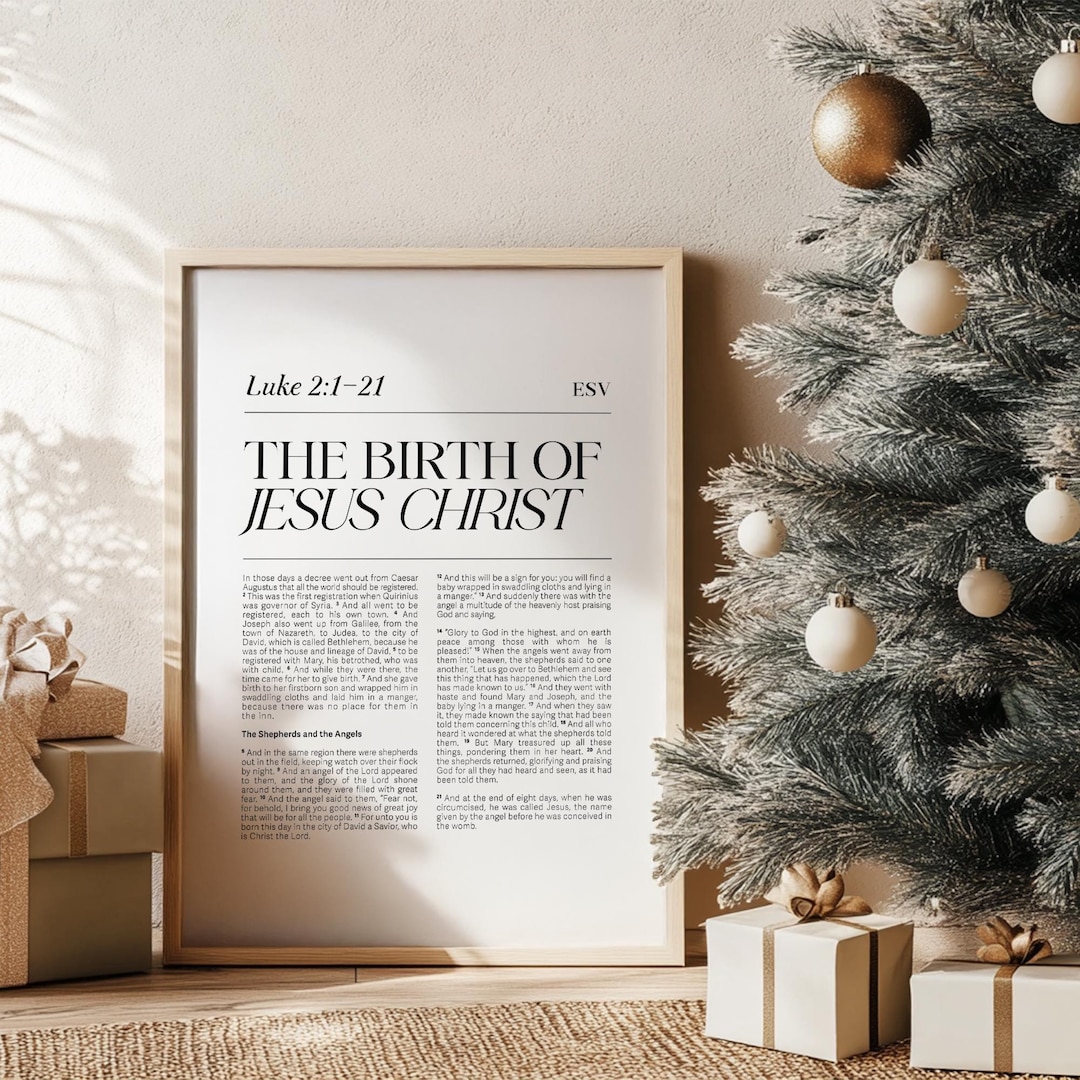 Birth of Jesus Christ Printable, Luke 2:11 Bible Verse (digital ...