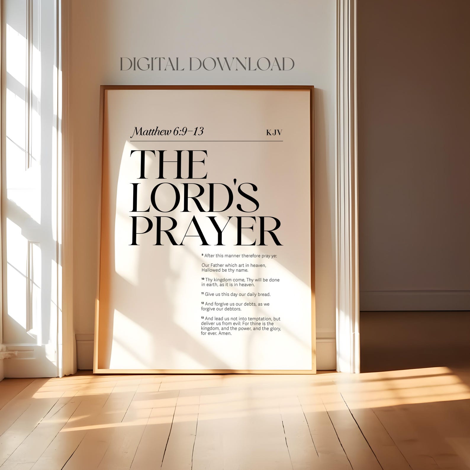 The Lord's Prayer Printable, Matthew 6:9-13 KJV (digital Download) - Etsy