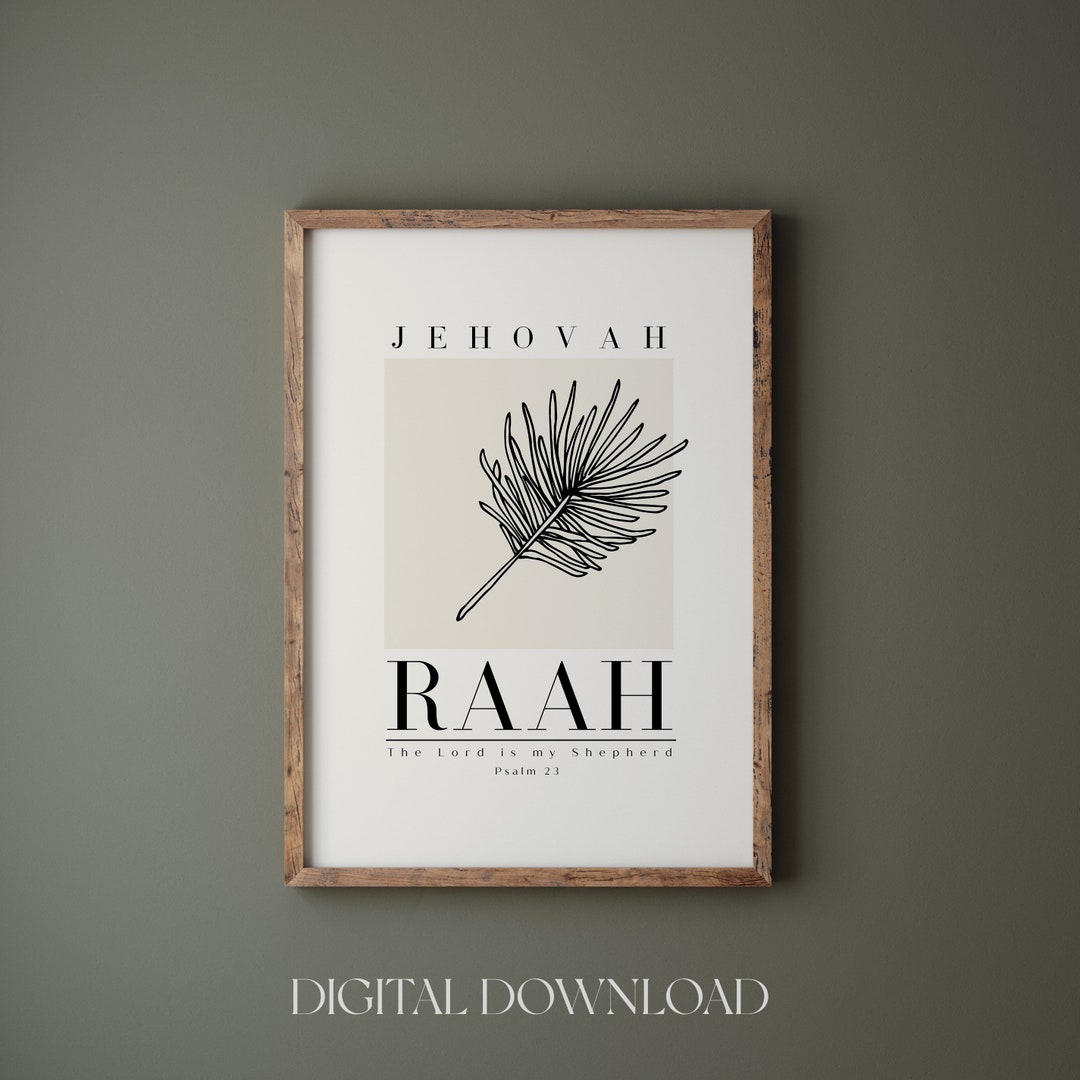 Jehovah Raah Printable, Psalm 23, the Lord is My Shepherd, Bible Verse ...