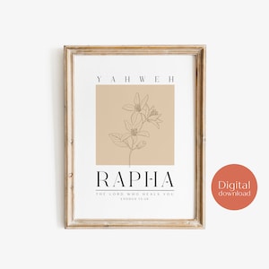 Yahweh Rapha Print: Boho Wildflower Christian Wall Art (digital ...