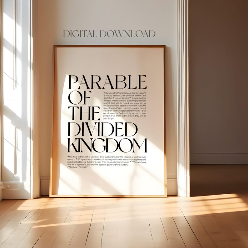 Parable of the Divided Kingdom Print, Christian Wall Art (digital ...