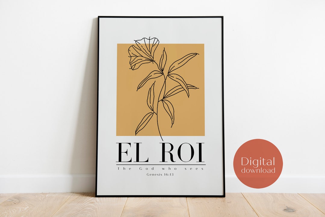 El Roi Printable Wall Art Genesis 16:13 Names of God Bible - Etsy
