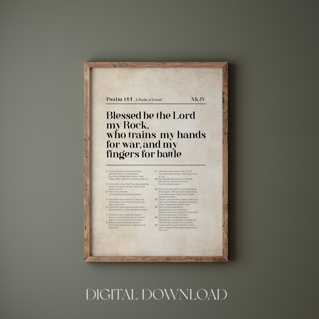 Psalm 144 Bible Verse Wall Art: Christian Prayer Room Print (digital ...