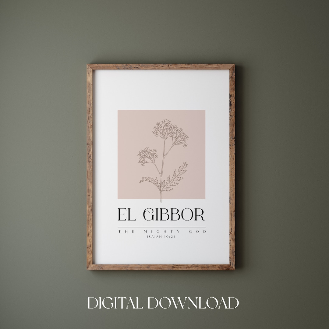 Yahweh El Gibbor Printable, Isaiah 10:21, the Mighty God, Hebrew Name ...