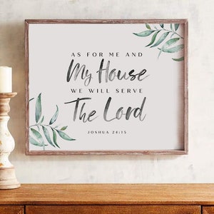 Joshua 24:15, as for Me N My House We Will Serve the Lord Printable ...