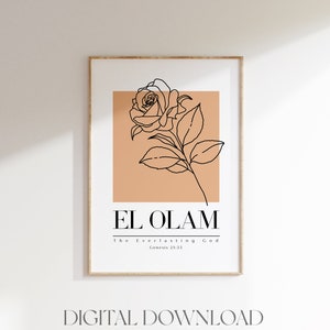 El Olam Downloadable Art, Genesis 21:33, Hebrew Names of God Printable ...