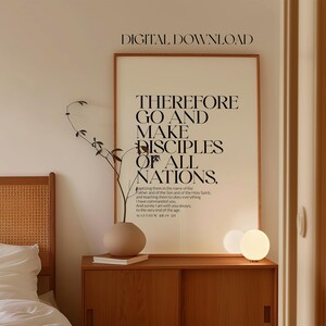 Therefore Go and Make Disciples Matthew 28:19-20 Printable, Bible Verse ...