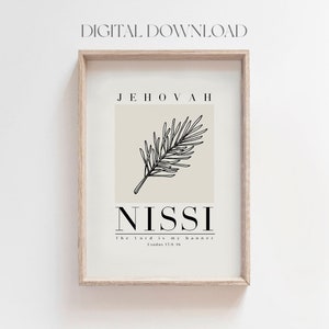 Jehovah Nissi Printable, Exodus 17:8-16, the Lord is My Banner, Bible Verse Wall Art Print ...