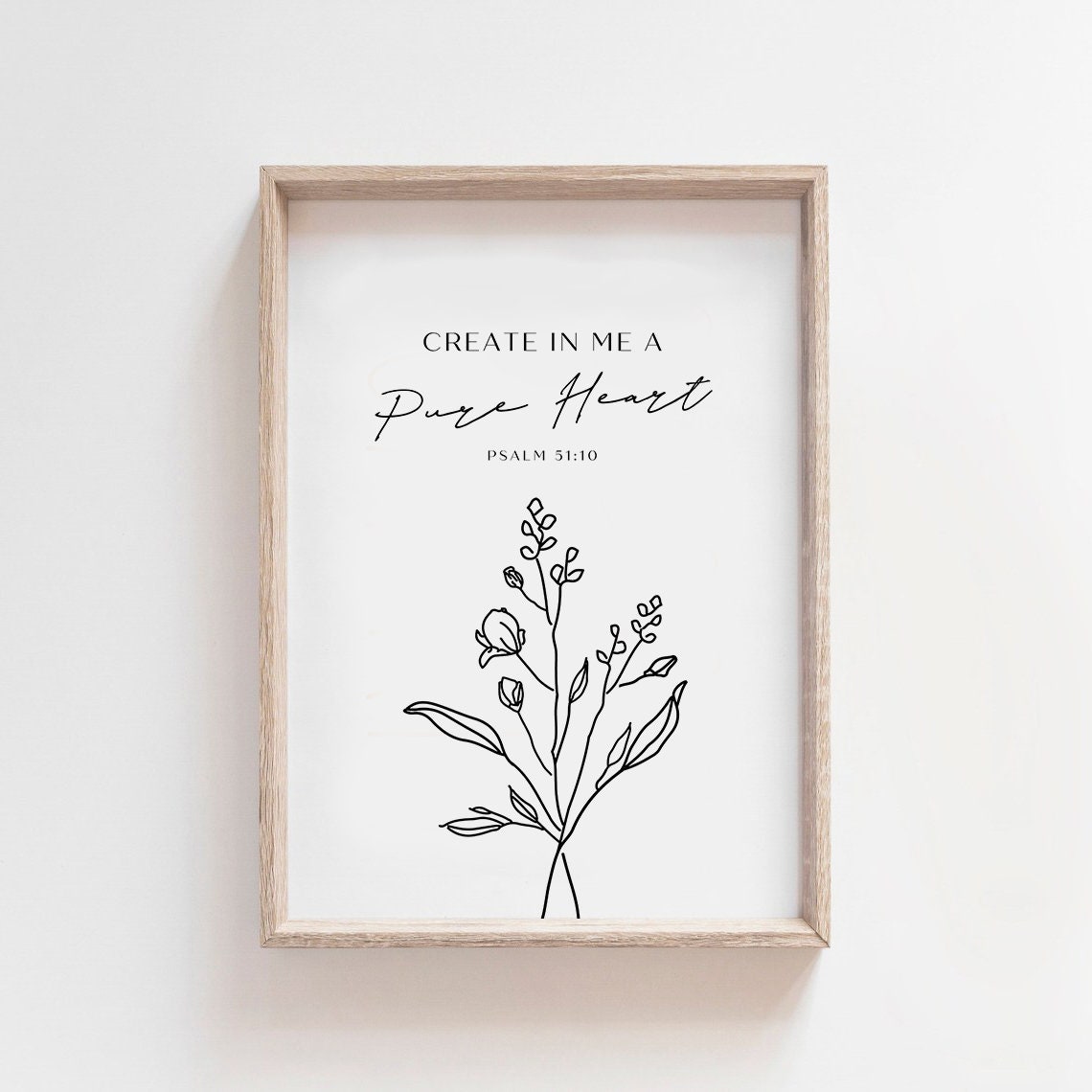Create in Me a Pure Heart Printable Psalm 51:10 Minimalist | Etsy