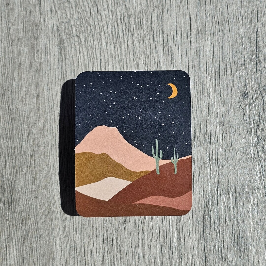 Starry Desert Night Sticker, Arizona Desert, Desert Landscape ...