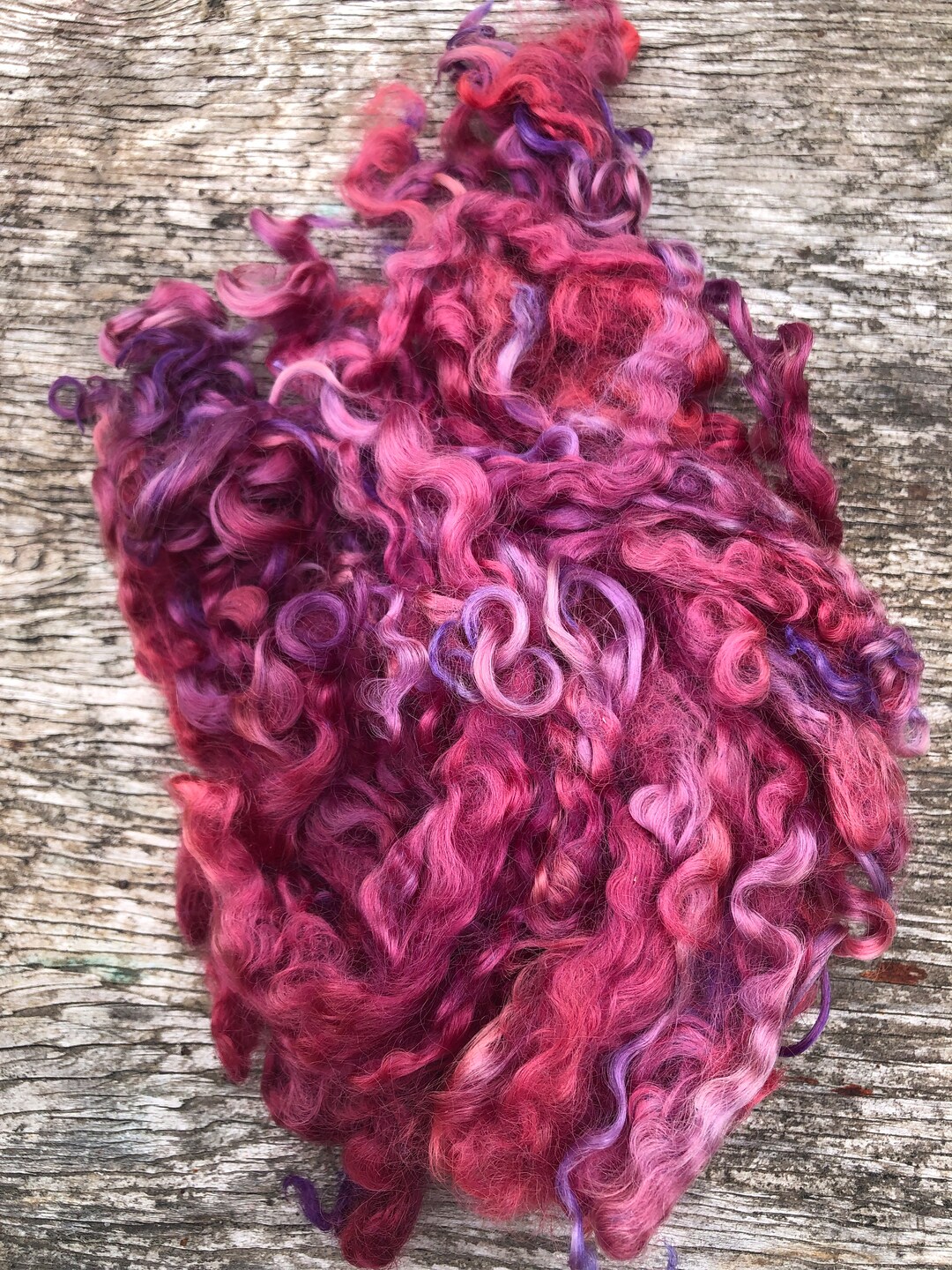 Locks, 6-9" Wensleydale Red Violet Pink Long Wool Locks, #3 Spinning ...