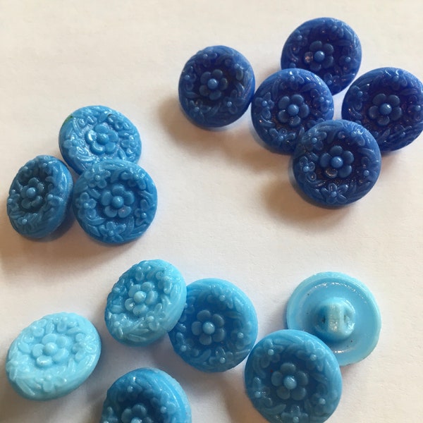 Blue Glass Buttons - Etsy