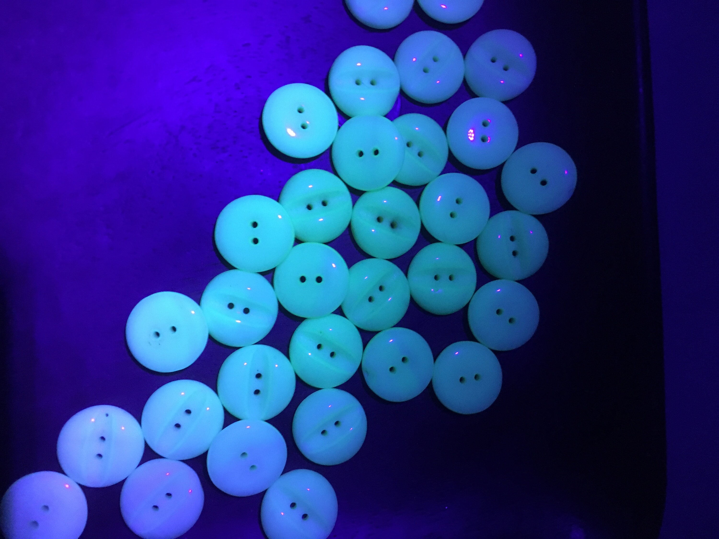 Uranium White Vintage Czech Glass Buttons That Glow Under | Etsy