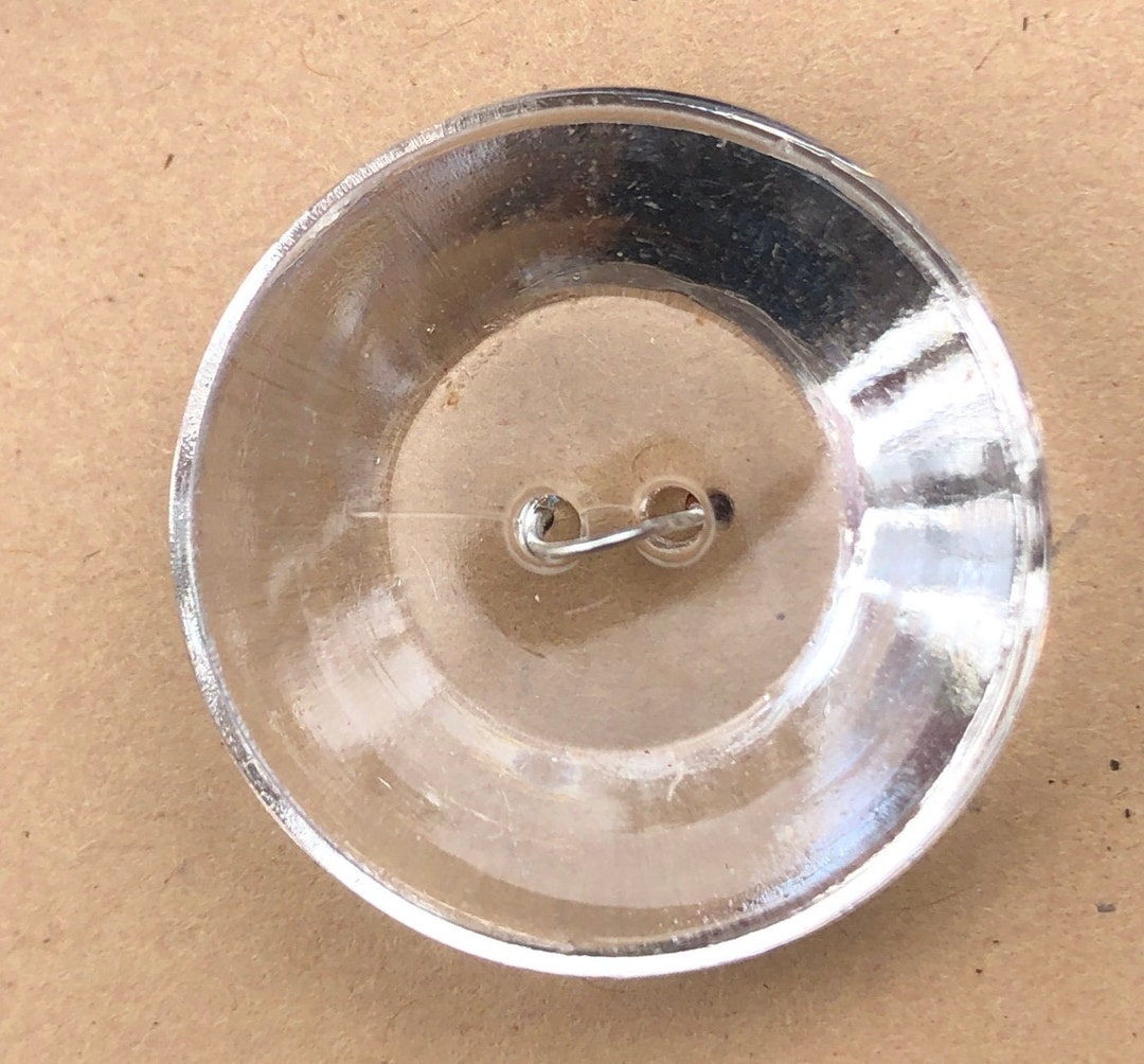 Ultra Clear Raised Beveled Sided Vintage Czech Glass Button Sewing ...