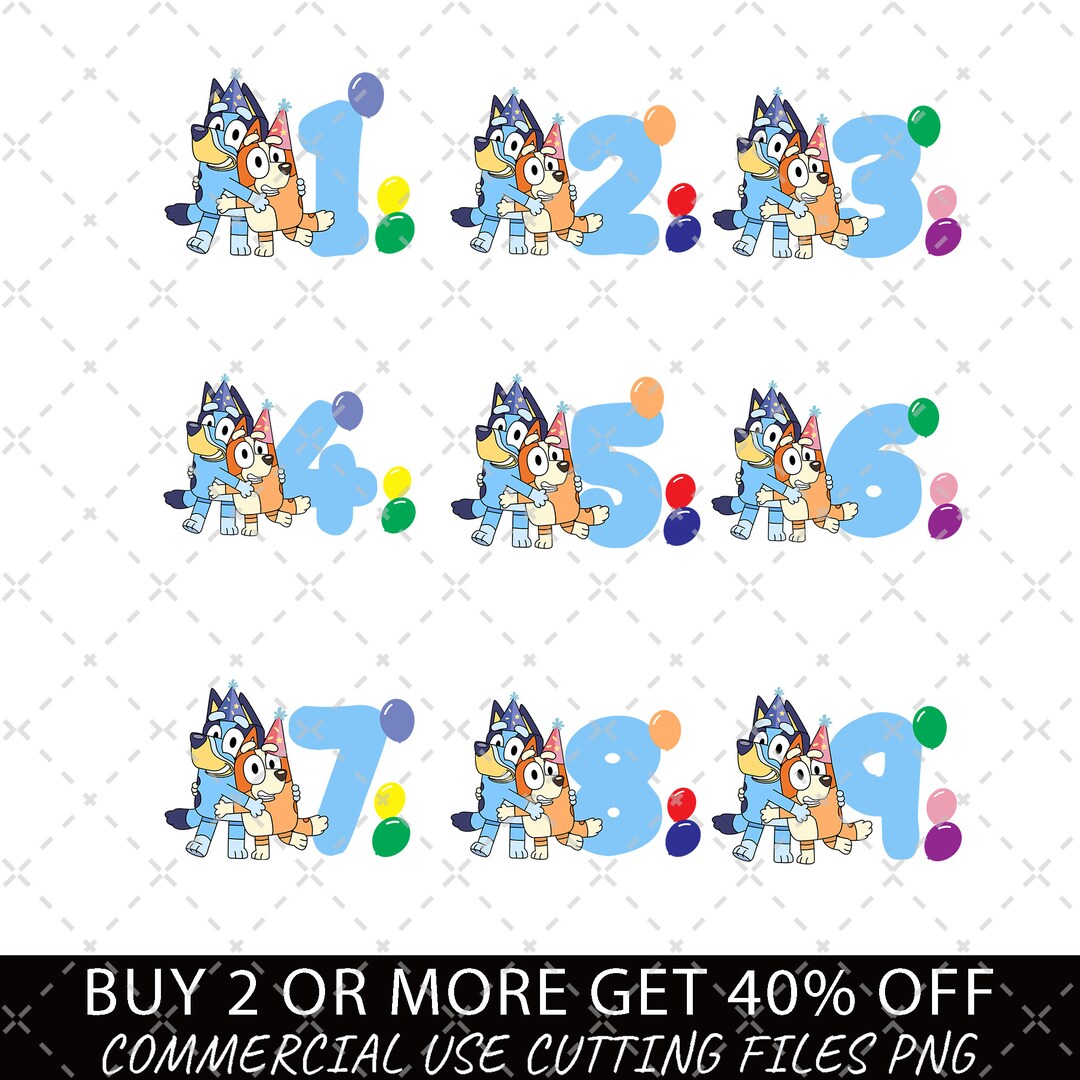 Bluey Birthday Bundle 12 Files Png, Bluey Friends Icream Instant ...